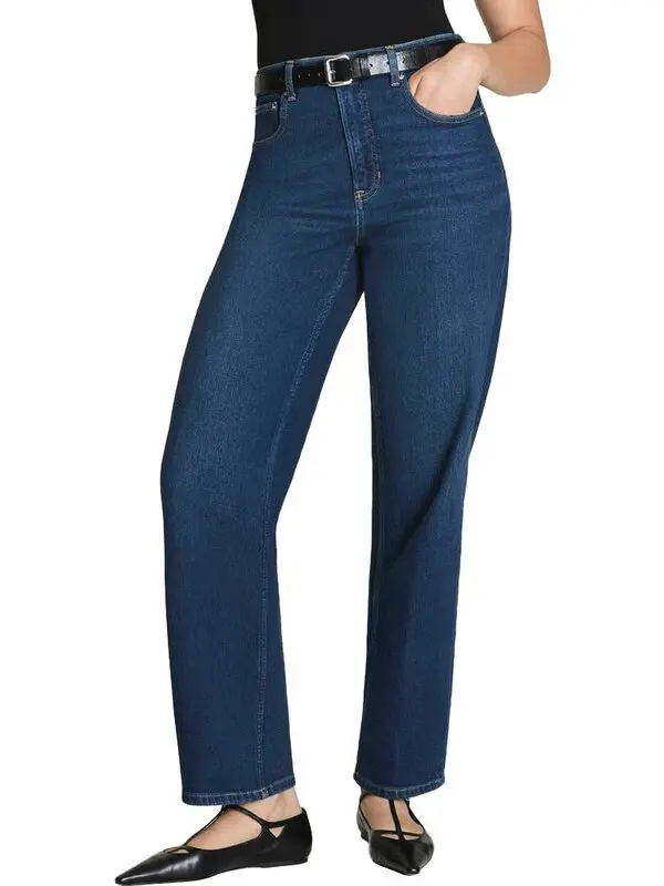 Spanx Authentic 360 High Waist Straight Leg Jeans - Percy Wash