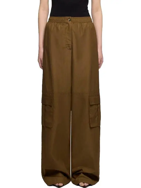 7 For All Mankind Cargo Wide-leg Pants - Popeline Toffee
