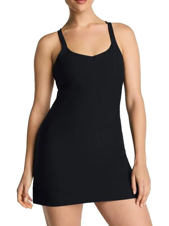 Spanx Strappy Back Mini Dress - Very Black