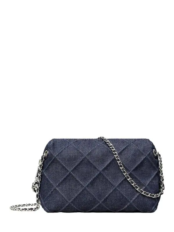 Tory Burch Fleming Denim Soft Crossbody Bag - Blue