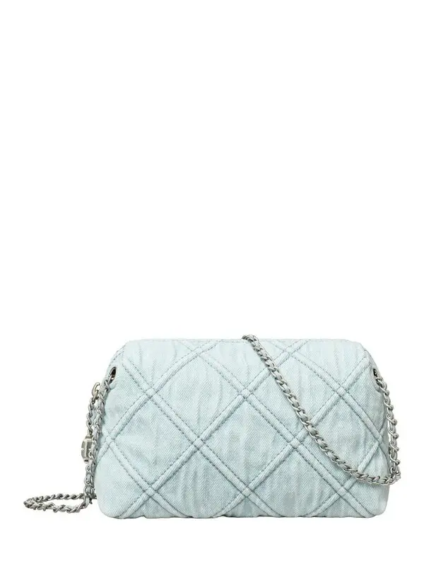 Tory Burch Fleming Denim Soft Crossbody Bag - Seltzer