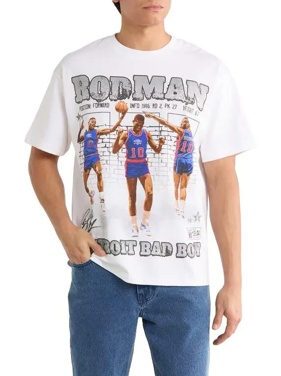 ID SUPPLY CO Rodman Detroit Graphic T-shirt - White