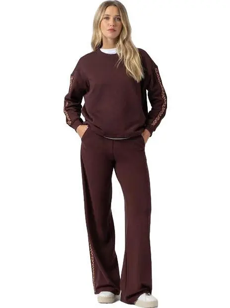 SAINT + SOFIA Victory Straight Leg Pant - Maroon Leopard