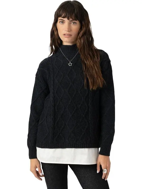 SAINT + SOFIA Arden Mock Shirt Jumper - Black