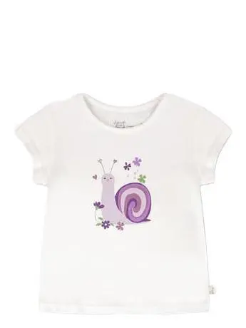 DEUX PAR DEUX Organic Cotton Jersey Snail T-shirt - White