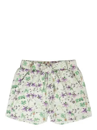 DEUX PAR DEUX Relaxed Cut Floral Jersey Shorts - Green Floral Print