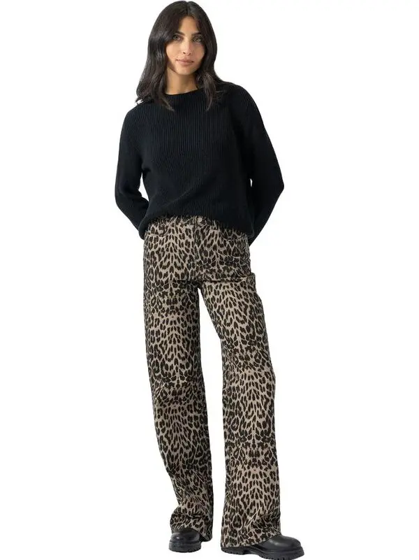 SAINT + SOFIA Adjustable Wide Leg Jean - Leopard