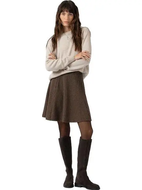 SAINT + SOFIA Macie Mini Skirt - Brown Mini Houndstooth