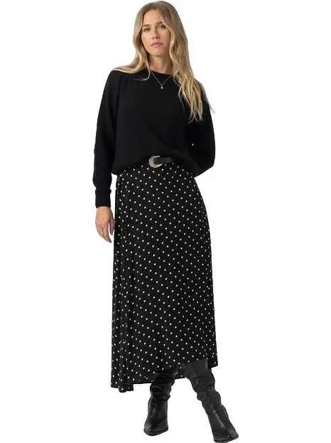 SAINT + SOFIA Sutton Midi Skirt - Black Polka Dot