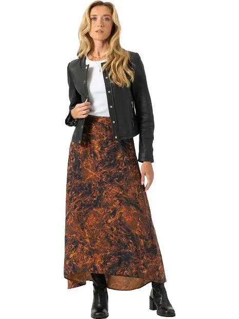 SAINT + SOFIA Sutton Midi Skirt - Brown Marble