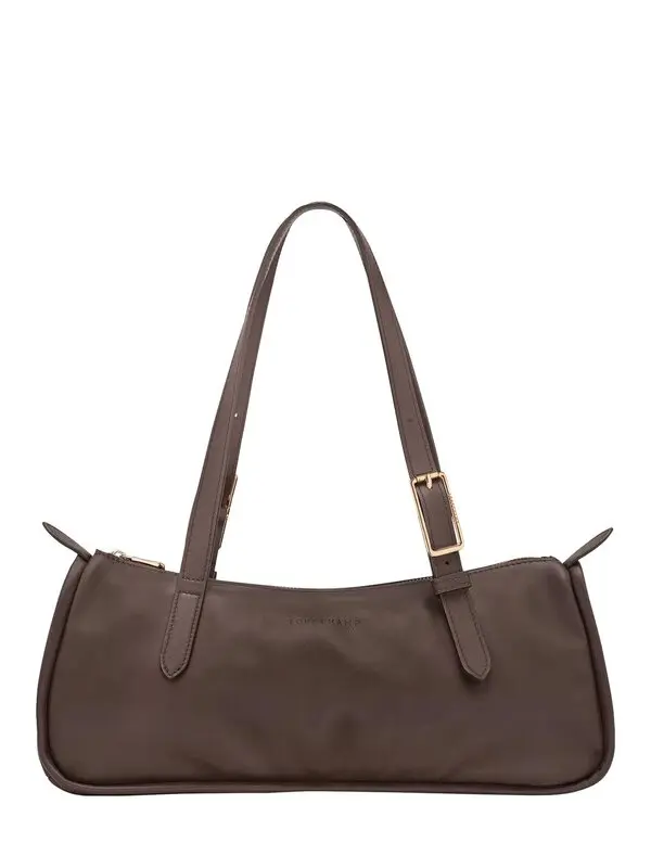 Longchamp East/west Leather Shoulder Bag - Mocha