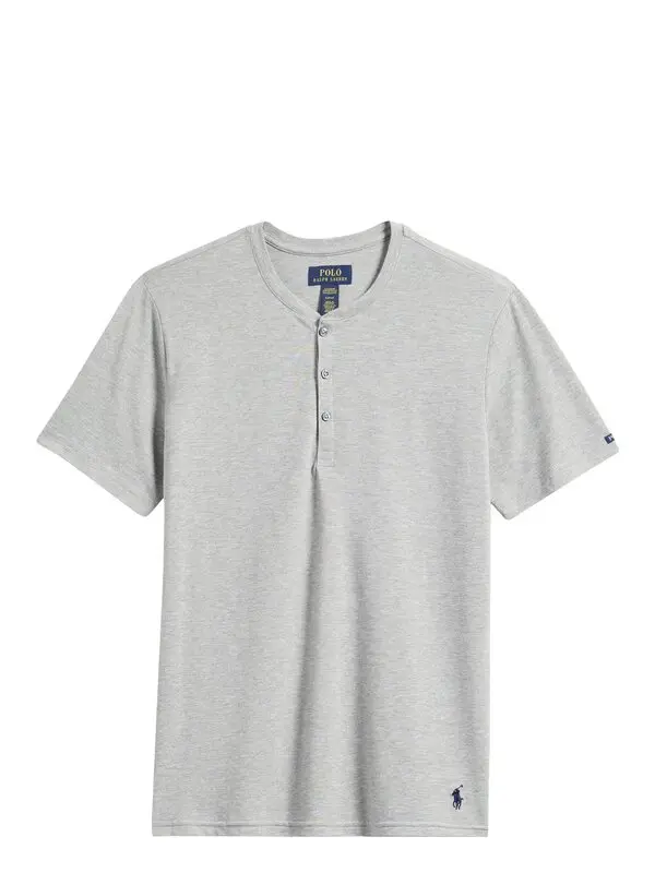 Polo Ralph Lauren Featherweight Short Sleeve Henley Pajama Top - Grey