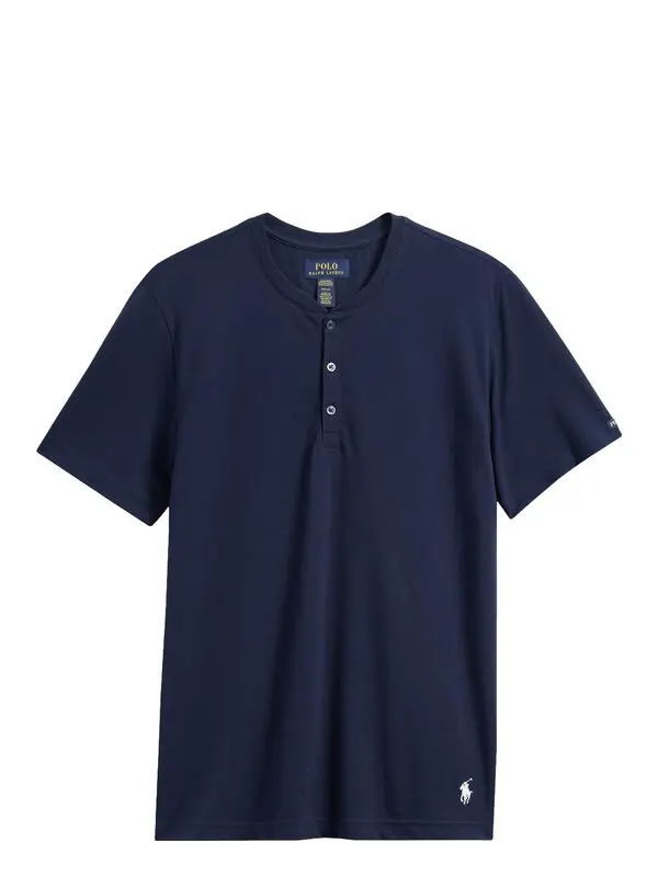 Polo Ralph Lauren Featherweight Short Sleeve Henley Pajama Top - Navy
