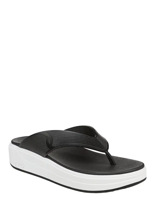RYKA Viv Platform Thong Sandal - Black