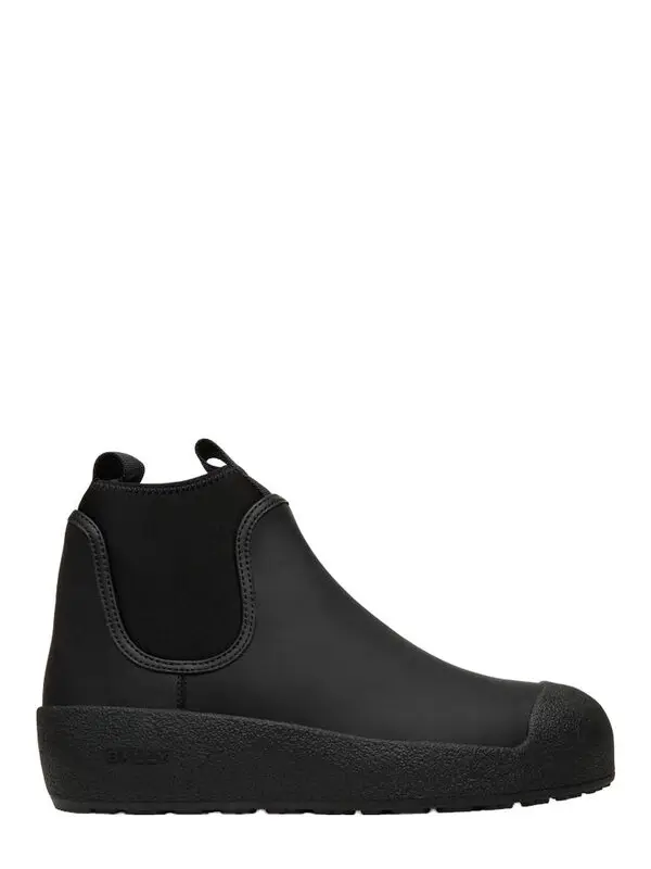 Bally Curling Bootie In Rubberized Leather - Black