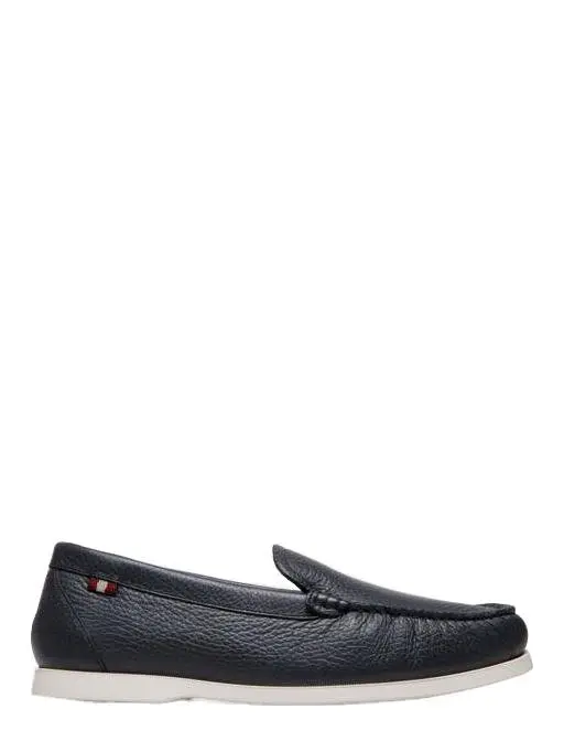 Bally Nelson Loafer In Deer Leather - Blue