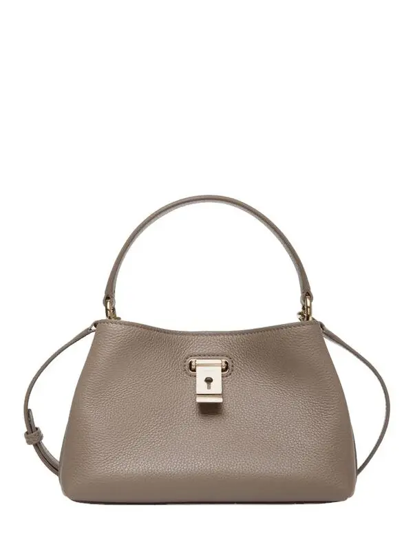 Bally Lock Me Mini Bag In Grained Leather - Brown