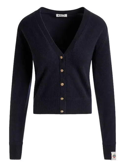 Bally Cashmere Cardigan With Emblem Buttons - Blue