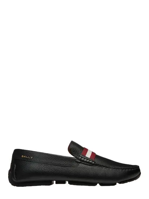 Bally Pilot Driver In Grained Bovine Leather - Black