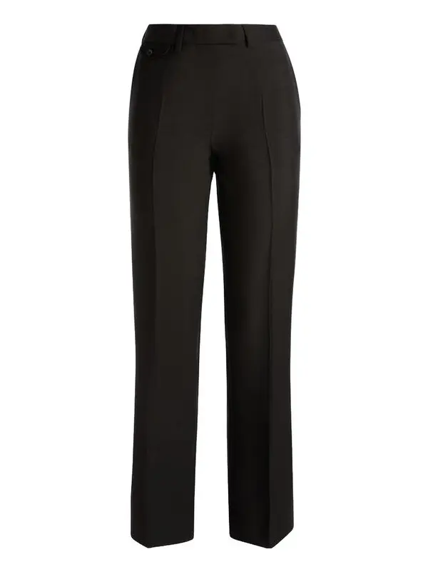Bally Tailored Straight Leg Pants In Mohair Wool Mix - Black