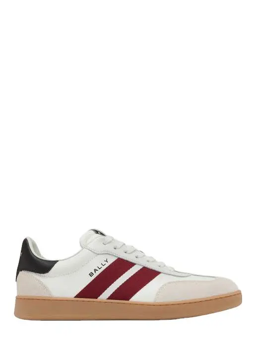 Bally Retro Crest Leather Sneakers - White/blk/ballyred