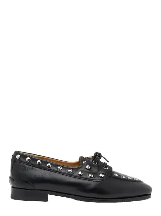 Bally Plume Studded Leather Moccasin - Black