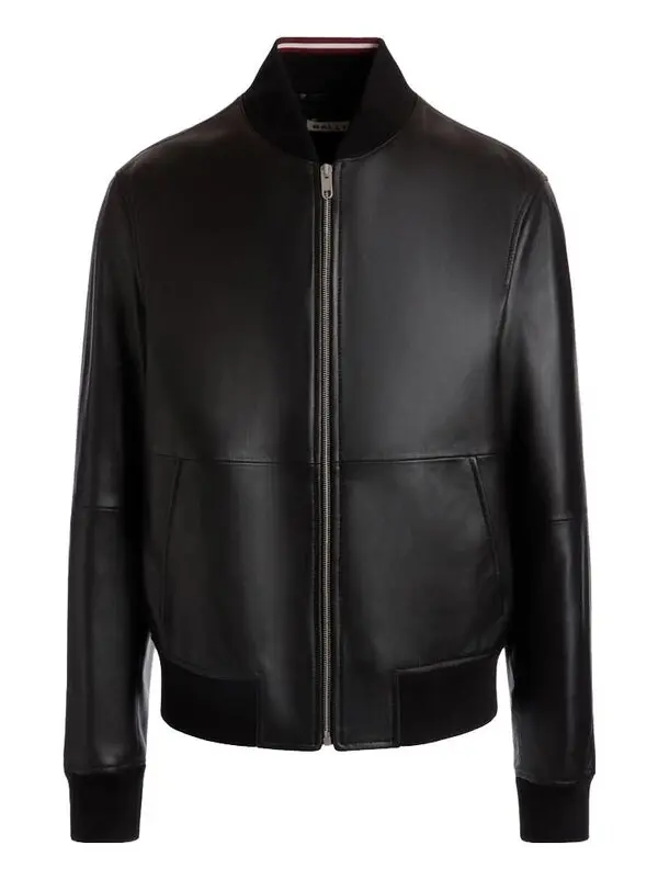 Bally Leather Bomber Jacket - Black