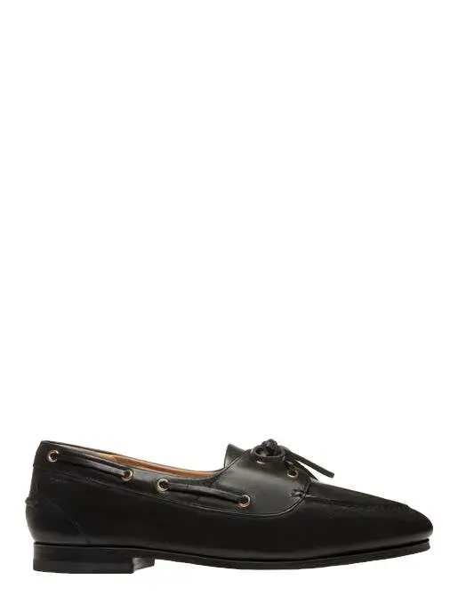 Bally Plume Buffalo Leather Moccasin - Black