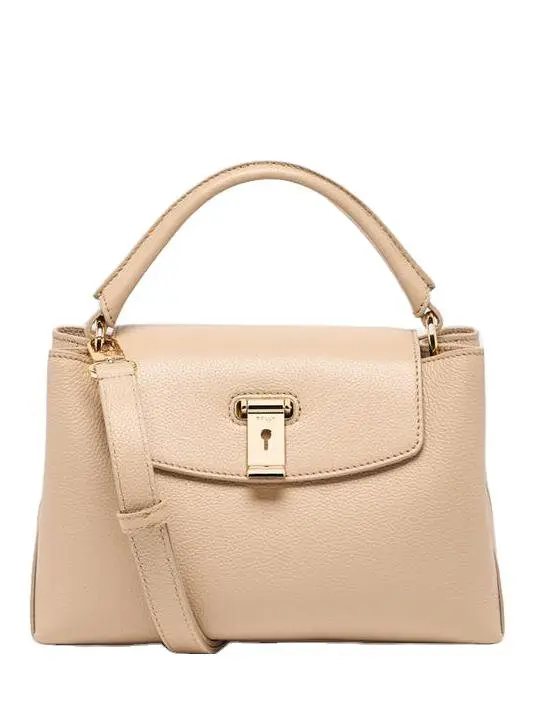 Bally Lock Me Small Top Handle Bag - Sabbia 26+y Gold