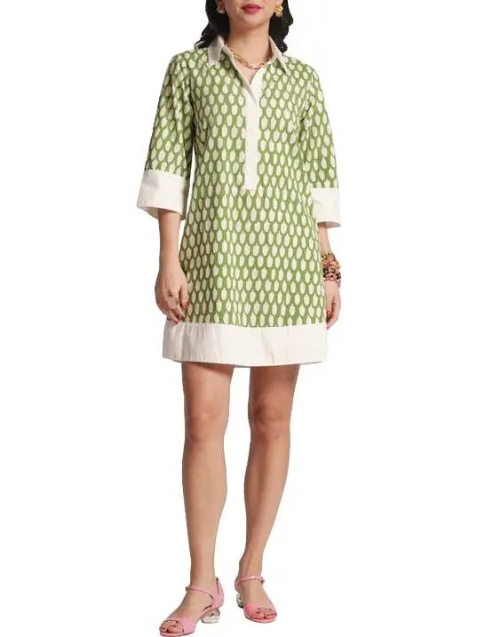 FRANCES VALENTINE Tracey Mini Dress Loop - Green/oyster