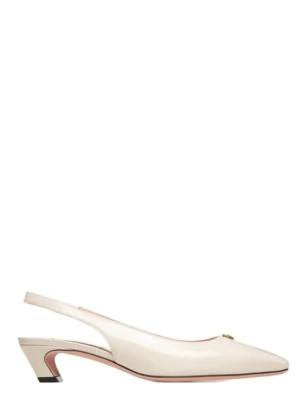 Bally Sylt Slingback Pump In Calf Leather - White