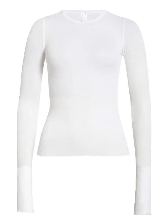 SKIMS Sheer Cotton Blend T-shirt - Snow