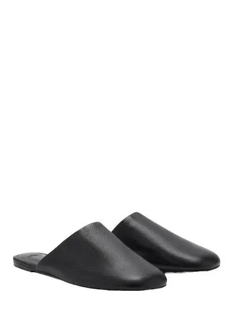 Mango Square Toe Mules - Black