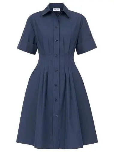 CALLAS MILANO Bergamo Fit And Flare Shirt Dress - Navy