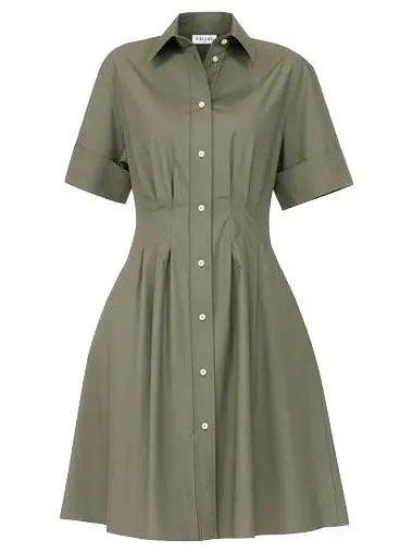 CALLAS MILANO Bergamo Fit And Flare Shirt Dress - Olive