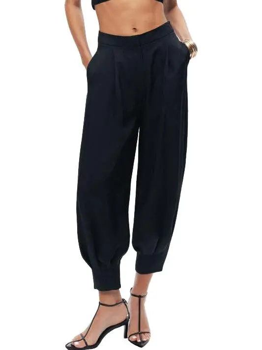 NOCTURNE Balloon-leg Trousers - Black