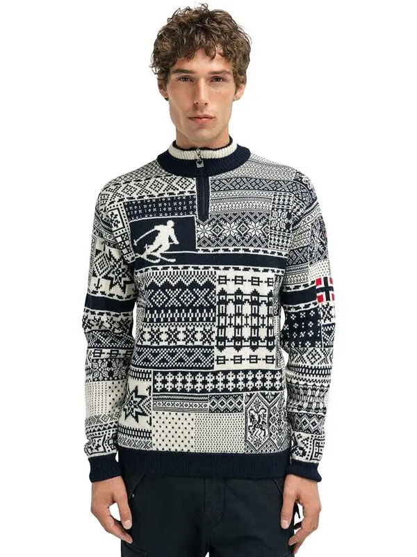 DALE OF NORWAY Ol History Sweater - Navy/off White/raspberry