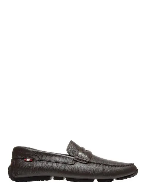 Bally Pilot Driver In Leather With Calf Leather Lining - Ebano 21