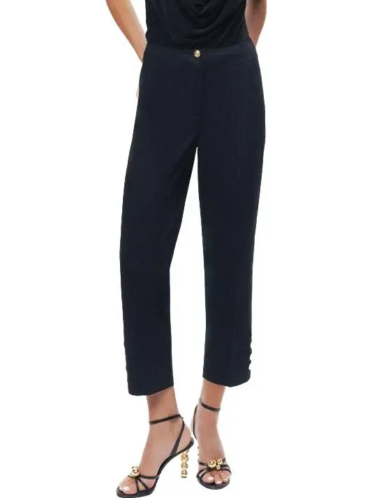NOCTURNE Button Detailed Straight-leg Pants - Black