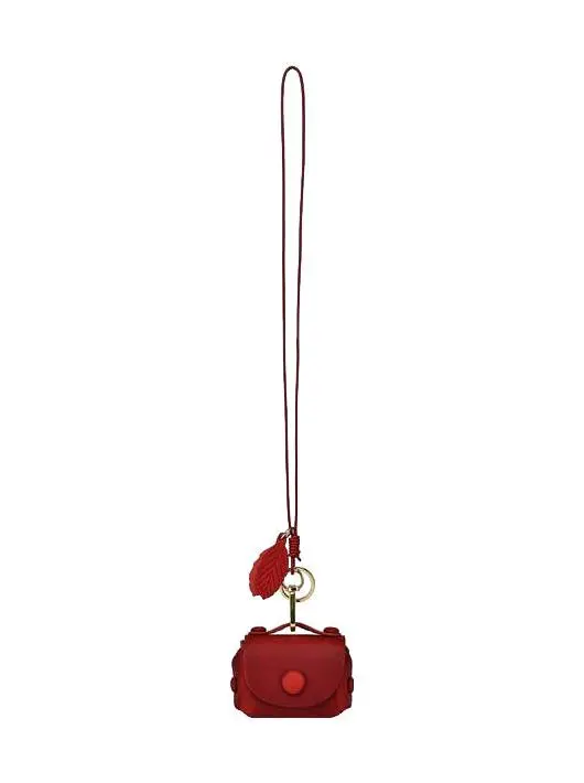 OLD TREND Genuine Leather Mini Satchel Charm - Red