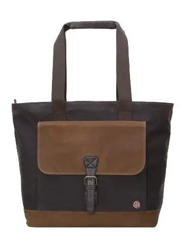 TOKEN Waxed Montague Tote Bag - Dark Brown