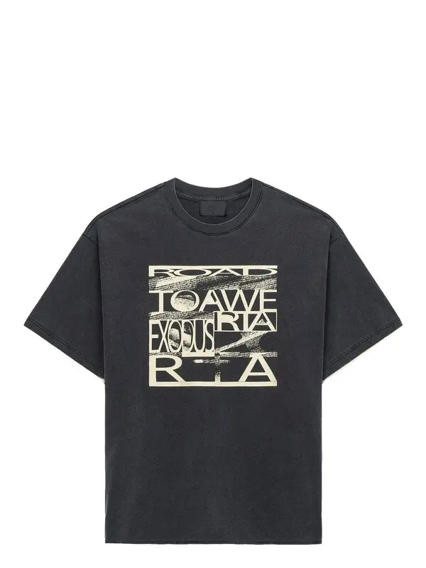 RtA Elian Road To Awe Double Layer Graphic T-shirt - Black Exodus
