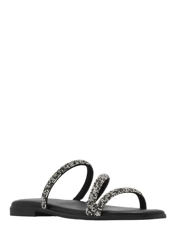 FRANKIE4 Remy Embellished Slide Sandal - Black Smoke Crystal