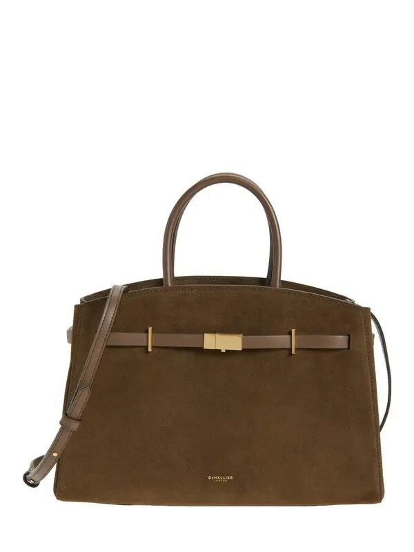 DEMELLIER The Midi Hudson Suede Satchel - Hazel