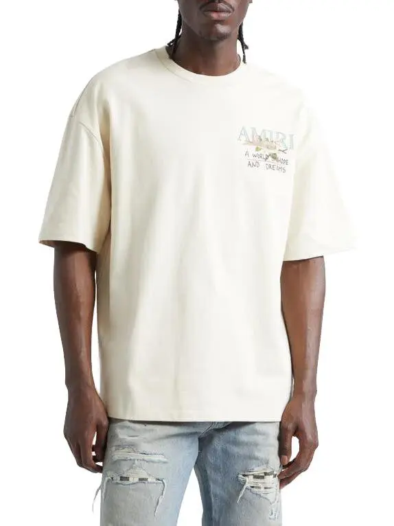 Amiri Hope & Dreams Oversize Graphic T-shirt - Alabaster Archived