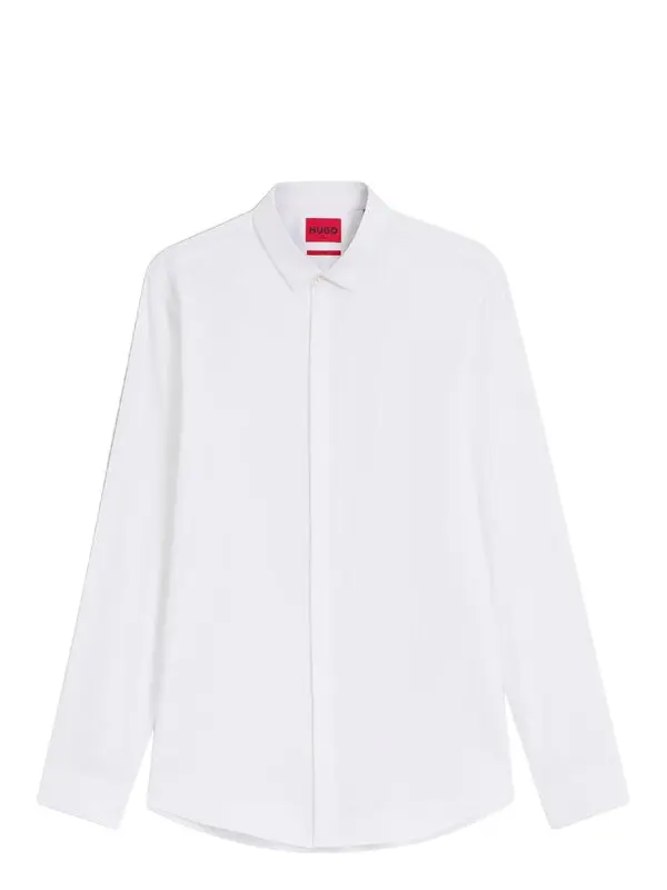 Hugo Slim-fit Shirt In Stretch Cotton - White