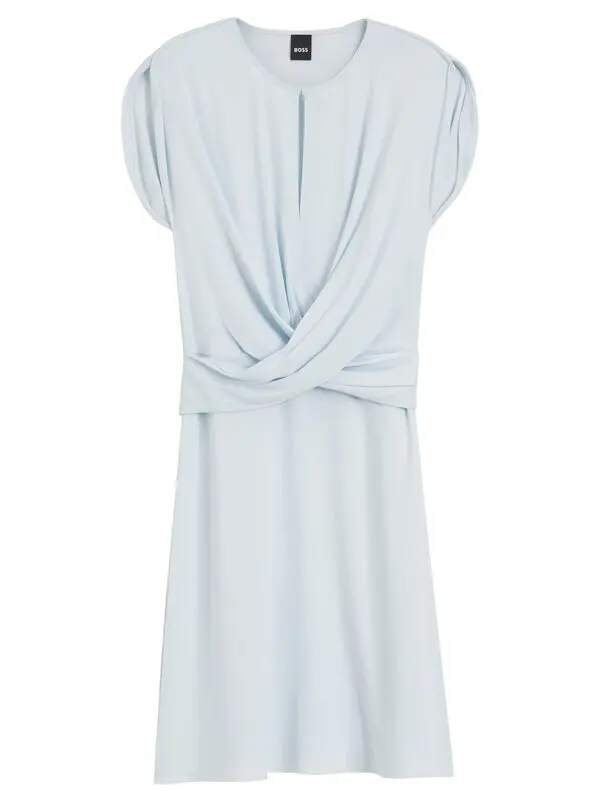 BOSS Wrap-detailed Dress - Light Blue