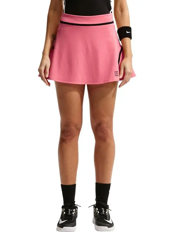 Nike Court Advantage Dri-fit High Waist Tennis Skort - Coral/black