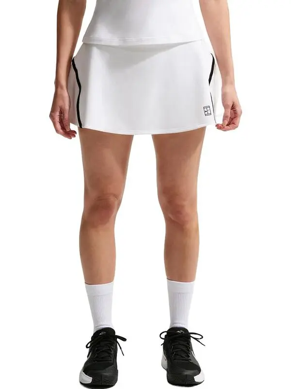 Nike Court Advantage Dri-fit High Waist Tennis Skort - White/black