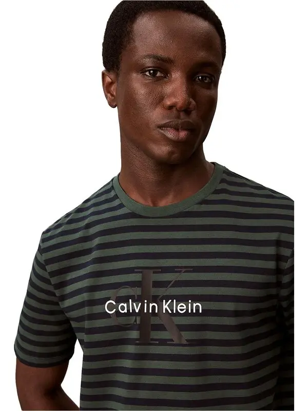 Calvin Klein Monologo Graphic Stripe Classic T-shirt - Sycamore